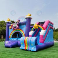 China Custom Inflatable Unicorn Bounce House with Slide 10ft for Kids Party Rental and Outdoor Play for sale