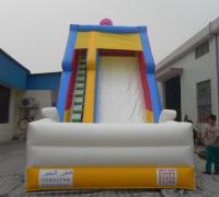 China Commercial Inflatable Water Slide Land Slide 8x4x7m Customized Jumbo Double Slide for Kids for sale