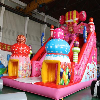 China Inflatable Dry Slide 8x5.5x6m Colorful PVC Bounce Slide for Commercial Use for sale