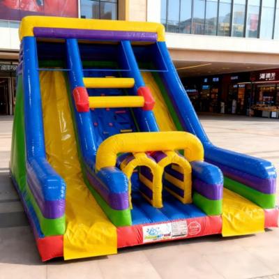 China Custom Double Lane Inflatable Land Slide 8x6x6m Durable PVC Amusement Structure for Kids and Adults for sale