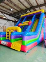 China Inflatable Land Slide Double Combo with Climbing Wall 8x6x6m PVC Playground for Outdoor Fun for sale