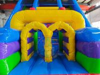 China Inflatable Land Slide Double Combo with Climbing Wall 8x6x6m PVC Playground for Outdoor Fun for sale