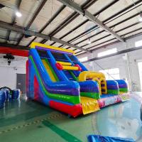 China Inflatable Land Slide Double Combo with Climbing Wall 8x6x6m PVC Playground for Outdoor Fun for sale