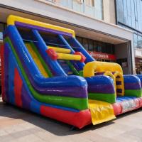 China Inflatable Land Slide Double Slide Combo Durable PVC 8x6x6m with Climbing Zone for Outdoor Fun for sale