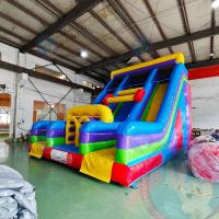 China Inflatable Land Slide Double Slide Combo Durable PVC 8x6x6m with Climbing Zone for Outdoor Fun for sale