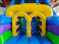 China Inflatable Land Slide Double Slide Combo Durable PVC 8x6x6m with Climbing Zone for Outdoor Fun for sale
