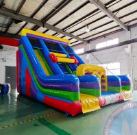 China Inflatable Land Slide Double Slide Combo Durable PVC 8x6x6m with Climbing Zone for Outdoor Fun for sale