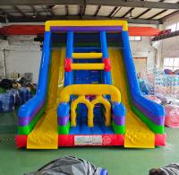 China Custom Inflatable PVC Double Lane Long Slide 8x8x6m for Commercial Events Kids for sale