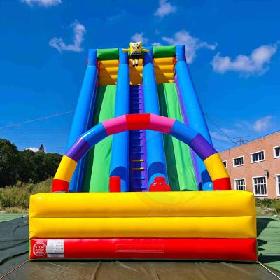 China Giant Inflatable Double Lane Water Slide 9m Height Commercial Grade PVC Dual Lane Slide for Outdoor Events Party Rental for sale