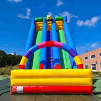 China Giant Inflatable Double Lane Water Slide 9m Height Commercial Grade PVC Dual Lane Slide for Outdoor Events Party Rental for sale