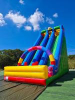 China Giant Inflatable Double Lane Water Slide 9m Height Commercial Grade PVC Dual Lane Slide for Outdoor Events Party Rental for sale