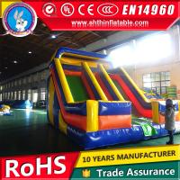 China Commercial PVC Double Lane Inflatable Land Slide Dry Slide 6x5.5x5m for sale