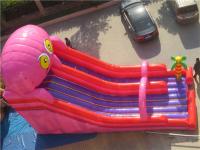 China Pink Owl Themed Inflatable Water Slide 0.55mm PVC Outdoor Playground for Kids 500kg Capacity for sale