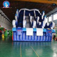 China Large Inflatable Water Slide for Park 0.55mm PVC Tarpaulin Shark Design Custom Size for sale