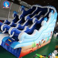 China Large Inflatable Water Slide for Park 0.55mm PVC Tarpaulin Shark Design Custom Size for sale