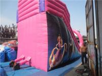 China Custom Pink Inflatable Bouncer Slide Bounce House 9.5x4.5x6.5m for Party Rentals Commercial Use for sale