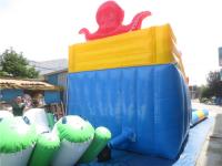 China Red Octopus Inflatable Water Slide with Swimming Pool 5x4x4.6m for Kids Adults Commercial Use for sale