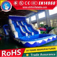 China Colorful PVC Inflatable Kids Water Slide 0.455mm Tarpaulin 100-500kg Capacity Commercial Use for sale