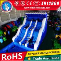 China Colorful PVC Inflatable Kids Water Slide 0.455mm Tarpaulin 100-500kg Capacity Commercial Use for sale