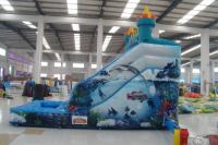 China Commercial Inflatable Water Slide with Pool 0.55mm PVC Tarpaulin Custom Size for Amusement Park for sale
