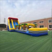 China Inflatable Water Slide PVC Giant Outdoor Land Slide with Pool for Adults Commercial Splash Attraction 0.45mm for sale