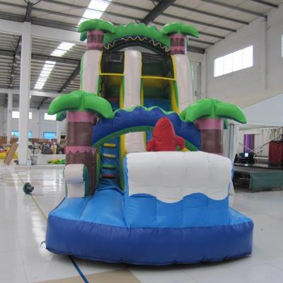 China Commercial Inflatable Water Slide PVC 5-10 Kids Capacity Palm Tree Design for Amusement Park for sale