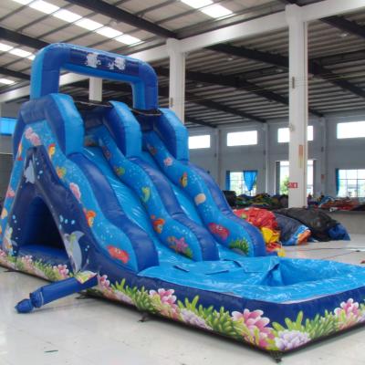 China Inflatable Floating Water Slide Large Slide with Pool Inflatable Water Games for sale