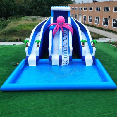 China Commercial Outdoor Inflatable Slide with Pool 14.5x10x7m for Rental Business and Party Events for sale