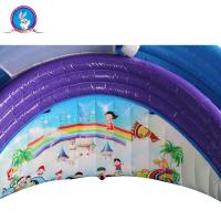 China Adult Summer Rainbow PVC Inflatable Water Slide Park 15m 500kg Capacity for Kids Water Games for sale