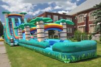 China Commercial Durable Inflatable Water Slide with Pool 0.55mm PVC 500kg Capacity for sale