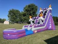China Commercial Durable Inflatable Water Slide with Pool 0.55mm PVC 500kg Capacity for sale