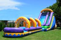 China Commercial Durable Inflatable Water Slide with Pool 0.55mm PVC 500kg Capacity for sale