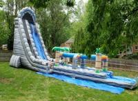 China Commercial Durable Inflatable Water Slide with Pool 0.55mm PVC 500kg Capacity for sale