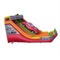 China Commercial Double Lane Inflatable Water Slide Race Car with Pool 5-10 Person Capacity for sale