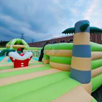 China Giant Inflatable Water Park Obstacle Course 35 Person Capacity PVC Customizable Size 14.2x8.7x3.3m for sale
