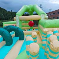China Giant Inflatable Water Park Obstacle Course 35 Person Capacity PVC Customizable Size 14.2x8.7x3.3m for sale