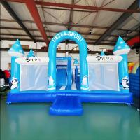 China Inflatable Penguin Bounce House Slide Combo Blue Theme Kids Castle 10ft x 8ft Commercial Playground for sale