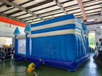 China Inflatable Penguin Bounce House Slide Combo Blue Theme Kids Castle 10ft x 8ft Commercial Playground for sale