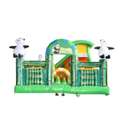 China Commercial Inflatable Bounce House with Slide Large Panda Jumper Bouncy Castle 3m x 3m for sale