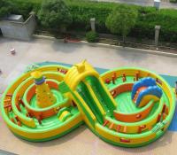 China Commercial Inflatable Bounce House with Slide Obstacle Course 17x8m PVC for 35 Kids for sale