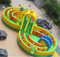 China Commercial Inflatable Bounce House with Slide Obstacle Course 17x8m PVC for 35 Kids for sale