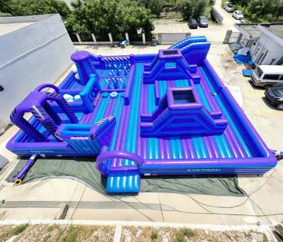 China Commercial Inflatable Playground Combo 20x18m Custom Obstacle Course Bouncer Slide Fun City Castle for sale
