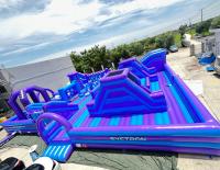 China Commercial Inflatable Playground Combo 20x18m Custom Obstacle Course Bouncer Slide Fun City Castle for sale