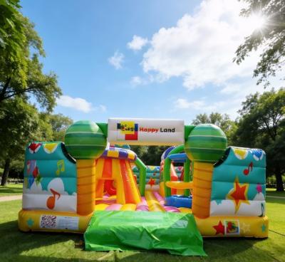 China Custom Tropical Inflatable Bounce House Slide Combo 12ft Kids Party Castle Outdoor Rental Playground for sale