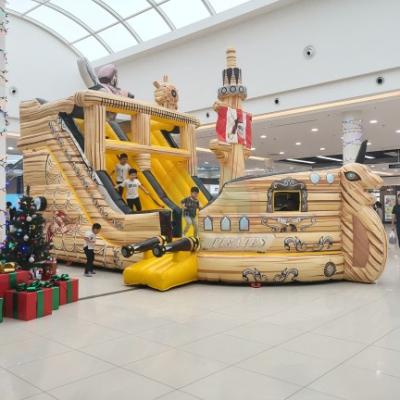 China Custom Inflatable Pirate Ship Amusement Park 9x4.5x5m Durable PVC Kids Fun Playground Commercial Use for sale