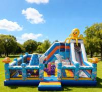 China Custom Inflatable Ocean Theme Playground with Marine Slide Bounce and Interactive Areas for Kids Events for sale