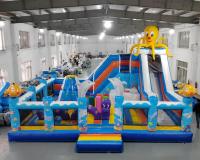 China Custom Inflatable Ocean Theme Playground with Marine Slide Bounce and Interactive Areas for Kids Events for sale