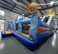 China Custom Inflatable Ocean Theme Playground with Marine Slide Bounce and Interactive Areas for Kids Events for sale