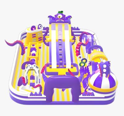 China Custom Giant Inflatable Amusement Park Bounce House 25x20m PVC Material for Kids Adults Indoor Outdoor for sale