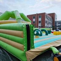 China Commercial Inflatable Obstacle Course Playground 14.2x8.7x3.3m Custom Fun City for Kids Amusement Park for sale